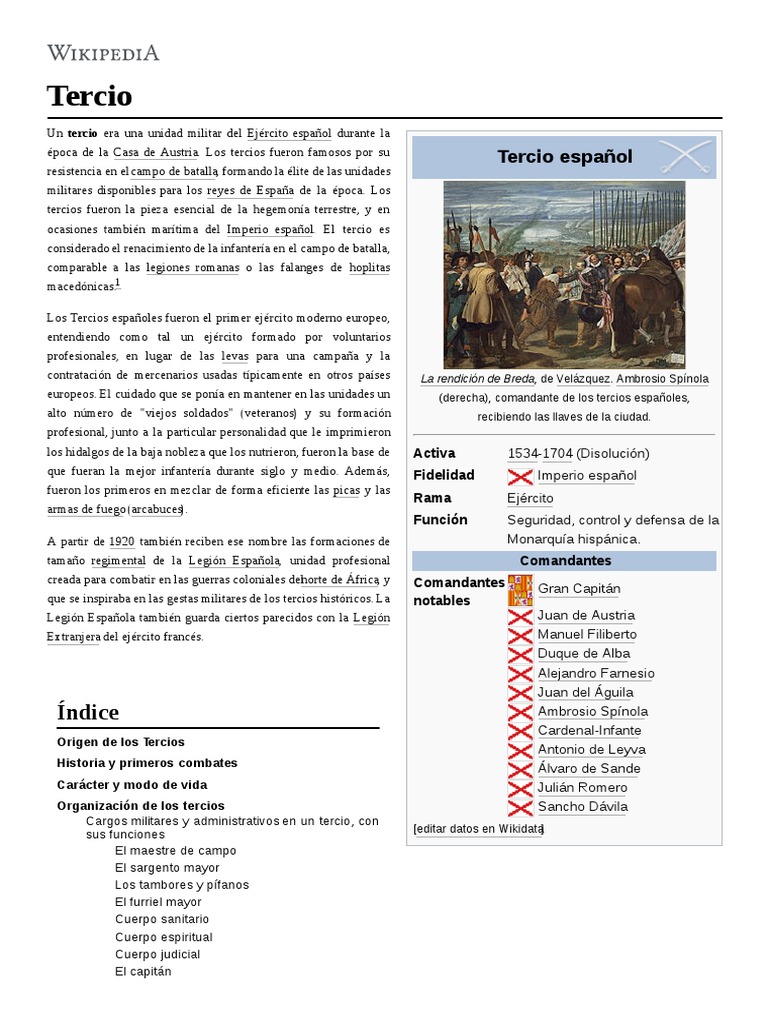 Tercio | PDF | Imperio español | Infantería
