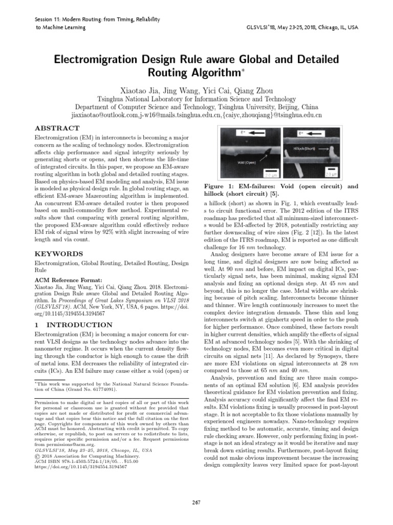 Electromigration Design Rule Aware Global and Detailed Routing Algorithm | PDF | Routing ...