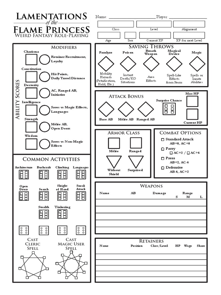 RPG Character Sheet Modifiers Guide | PDF | Role Playing Games ...