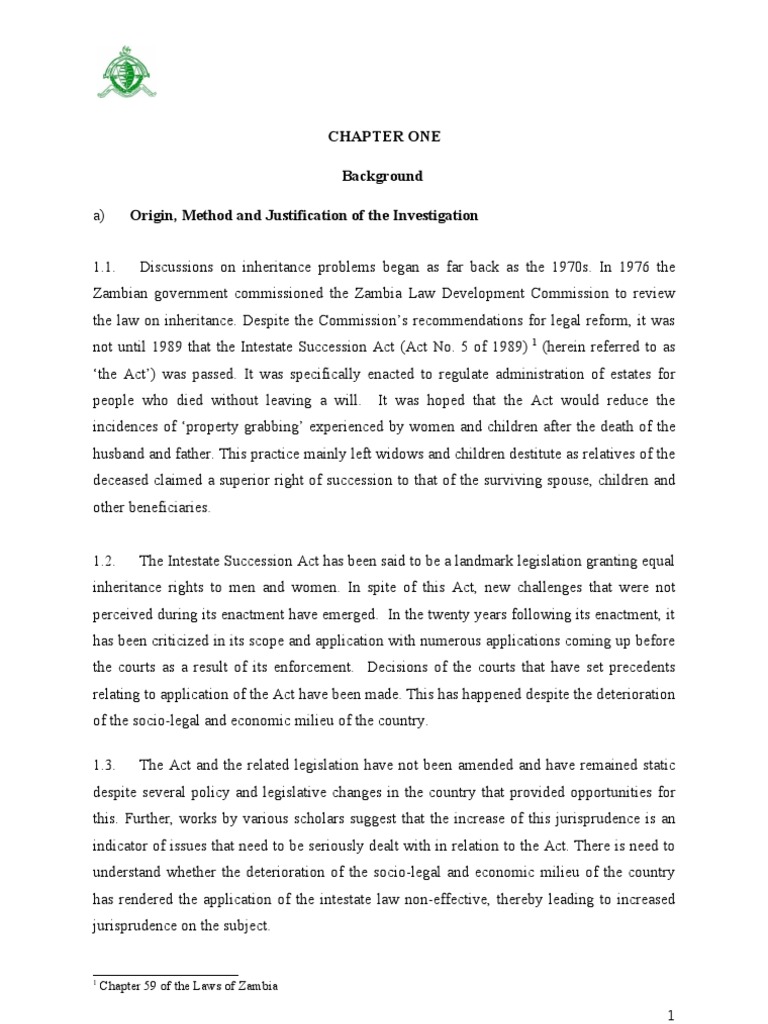 Final Draft-IsA Working Paper (Reviewed) 2 | PDF | Intestacy | Probate