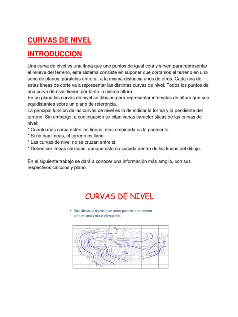 Curvas de Nivel y Cierrre de Poligonal | PDF | Topografía | Curva