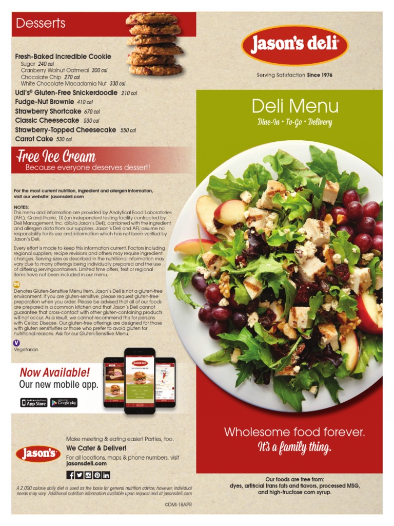 Jasons Deli Catering Menu | PDF | Potato Chip | Salad