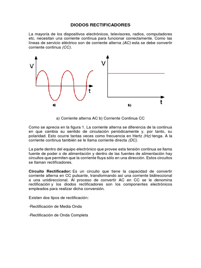 Diodos Rectificadores | PDF | Rectificador | Corriente eléctrica