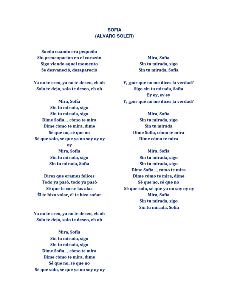 Sofia Letra | PDF