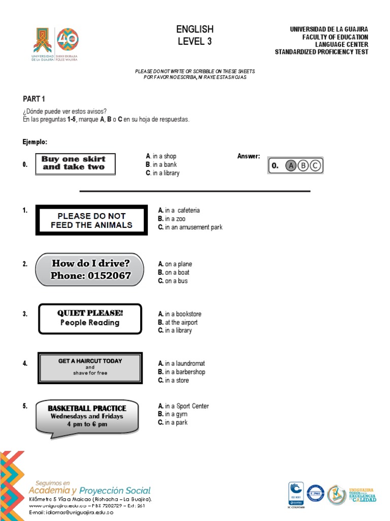 Standardized Test Level III | PDF