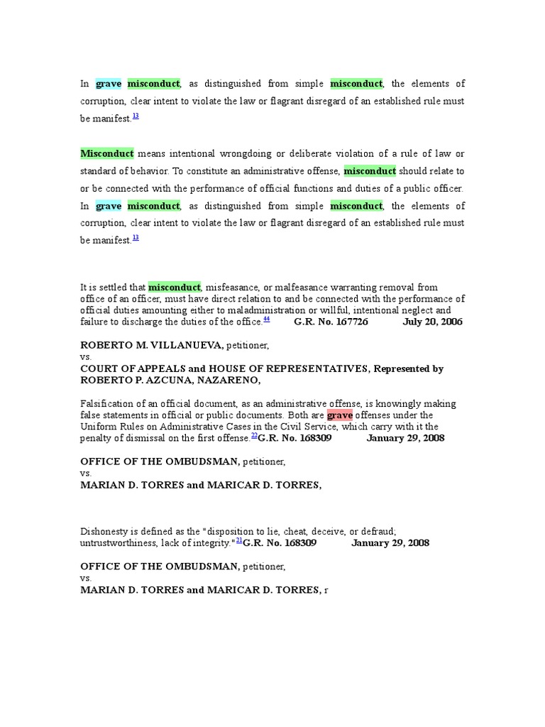 Grave Misconduct | PDF | Prosecutor | Complaint
