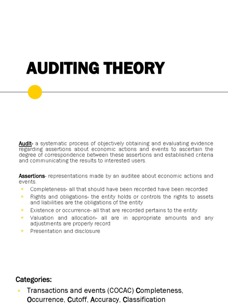 Audit Theory | PDF | Internal Control | Audit