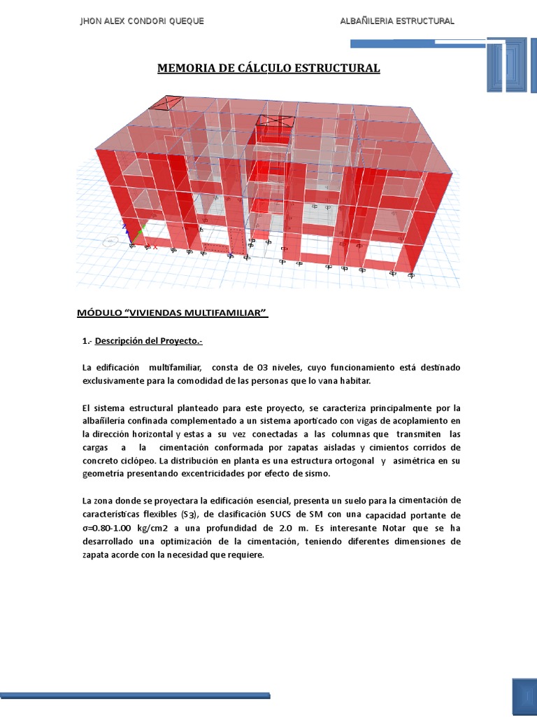 Memoria de Cálculo Estructural | PDF | Fundación (Ingeniería) | Hormigón