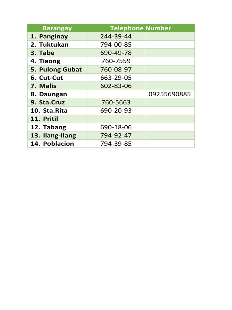 Barangay Directory | PDF