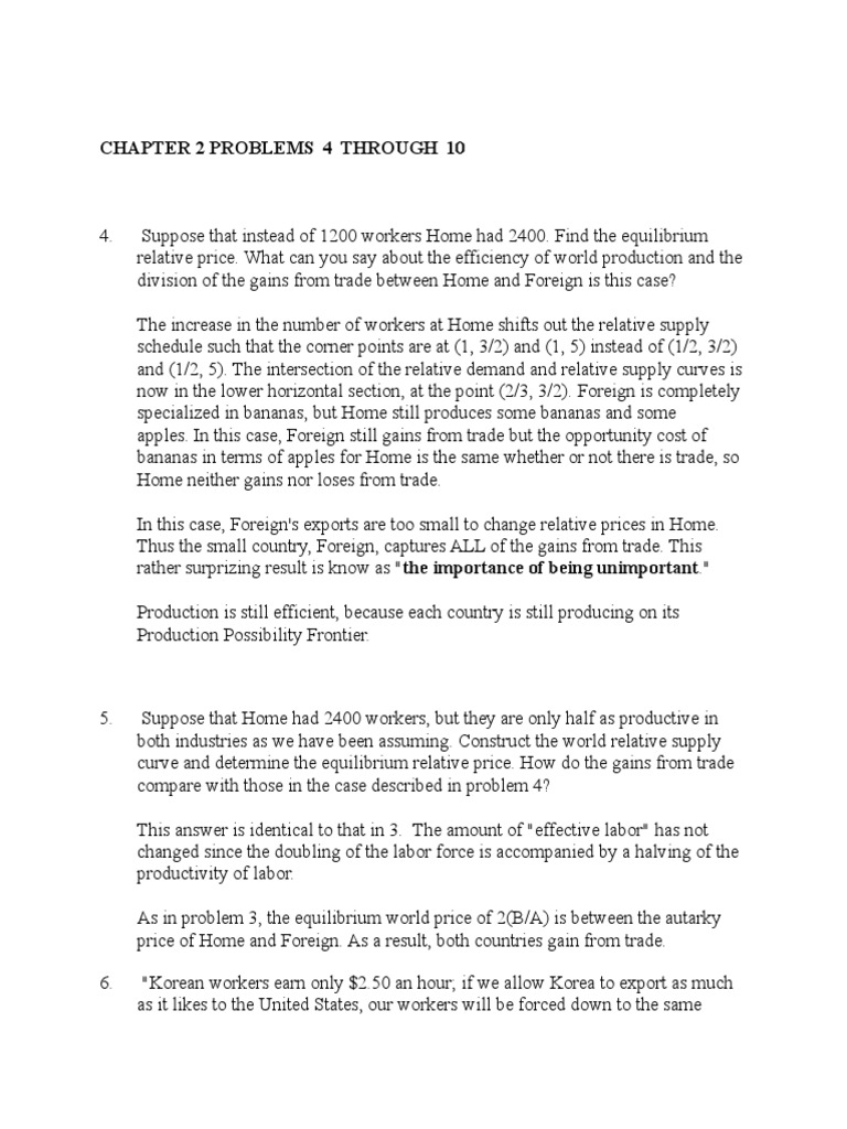 Chapter 2 Problems | PDF | Labour Economics | Comparative Advantage