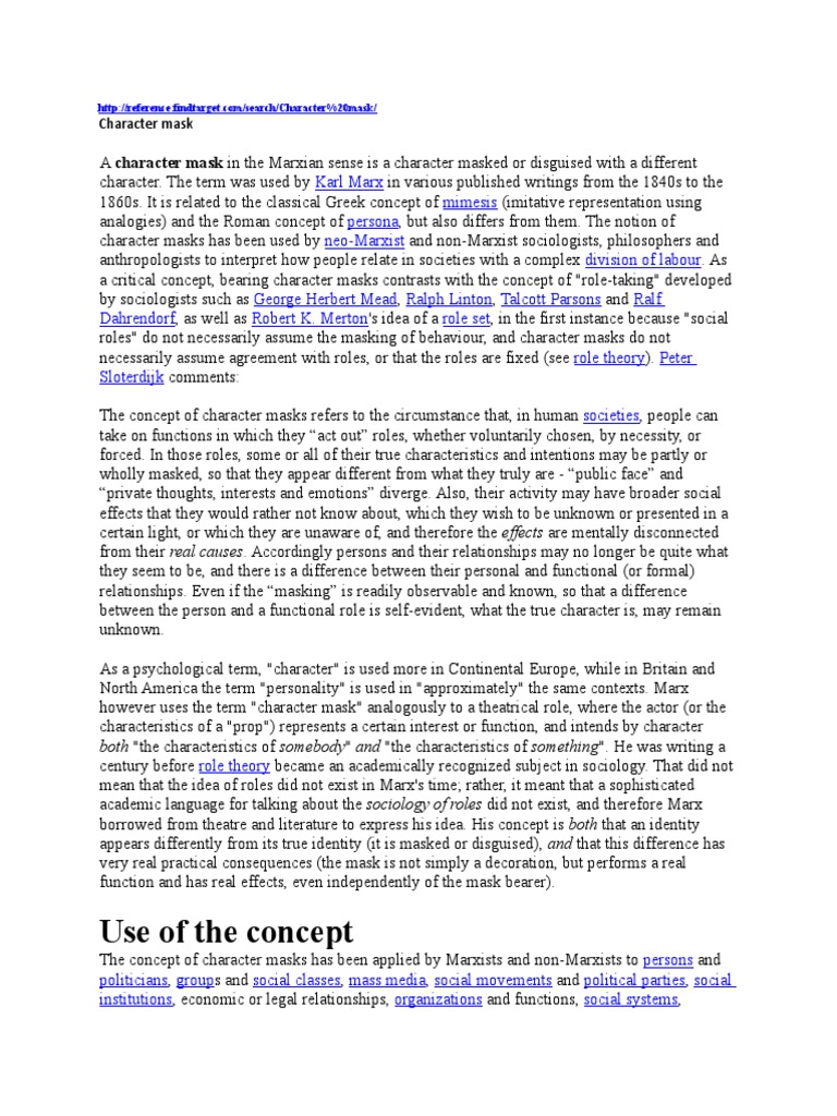 Marx Character Mask 2 | PDF | Karl Marx | Frankfurt School