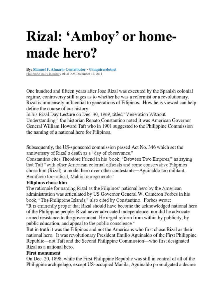 Rizal's influence on Philippine independence movement | PDF | Philippines