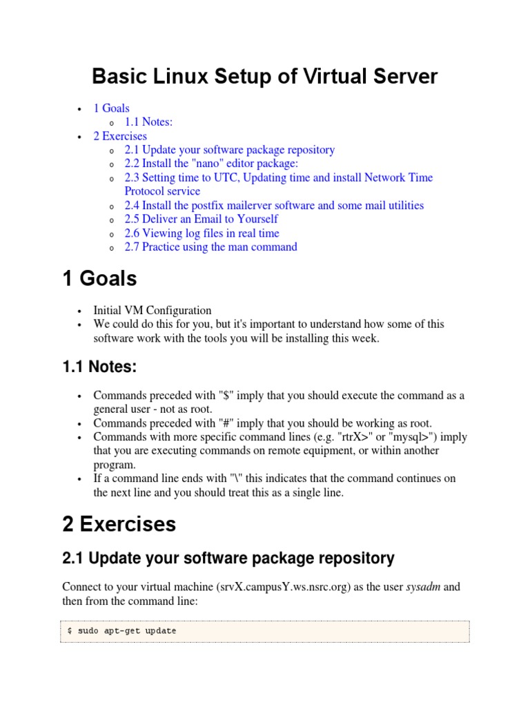 Basic Linux Virtual Server Setup Guide | PDF | Secure Shell ...