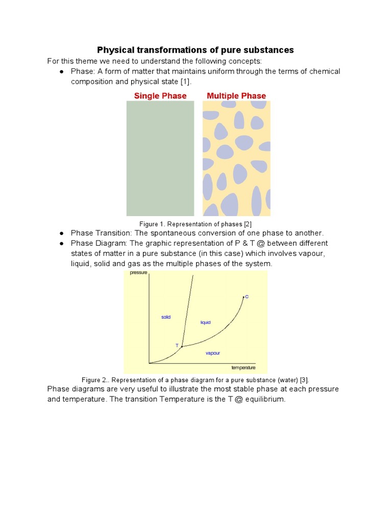Physical Transformations of Pure Substances 1 | PDF