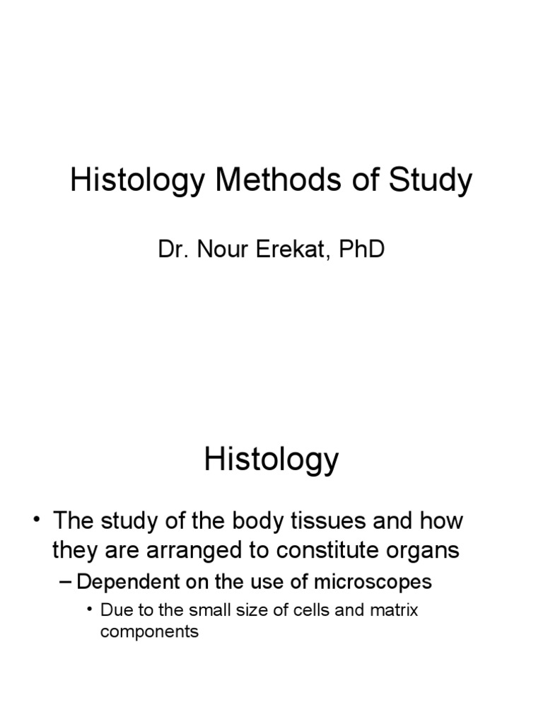 Histology Lecture 1, Introduction (Slides) | PDF