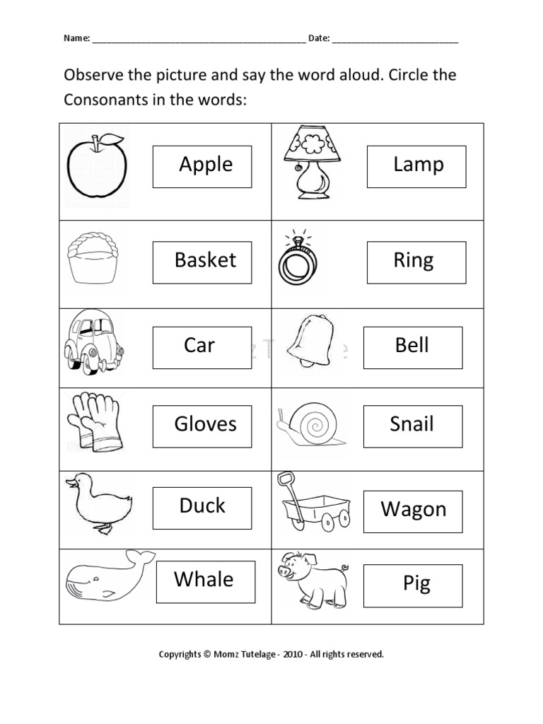 Circle The Consonants | PDF