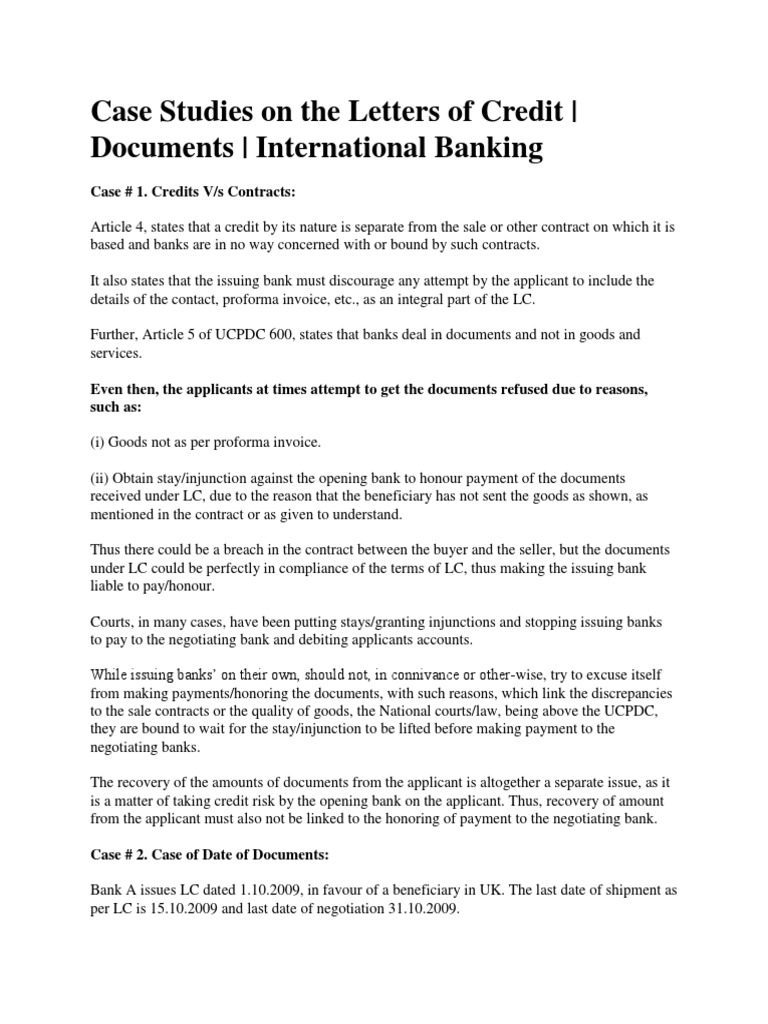 International Banking Case Studies | PDF | Service Industries | Economies