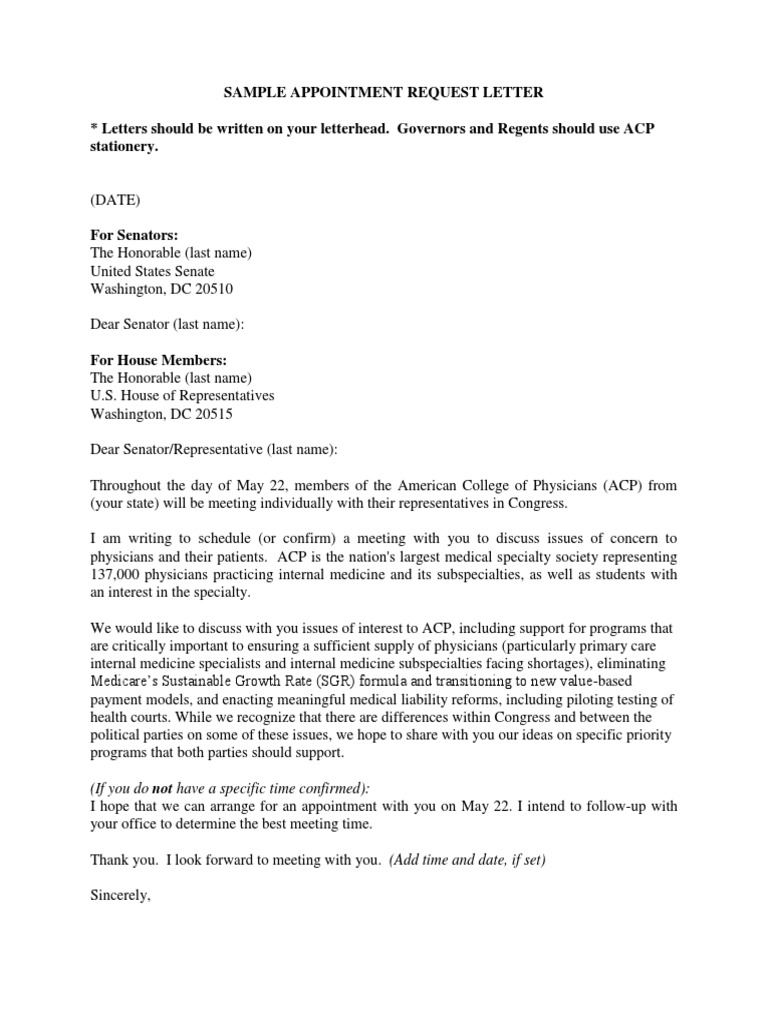 Doctor Appointment Request Letter Example | PDF