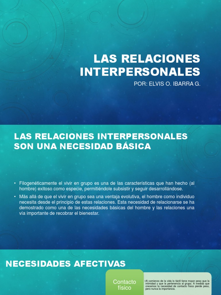 Presentación de Las Relaciones Interpersonales (S.S.U) | PDF | Teoría ...