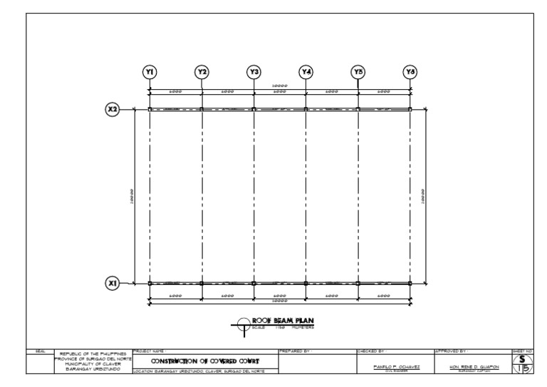 Barangay Covered Court Design Plan | PDF