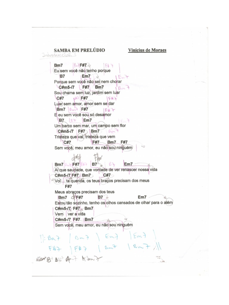 Samba em Preludio Acordes y Letra | PDF