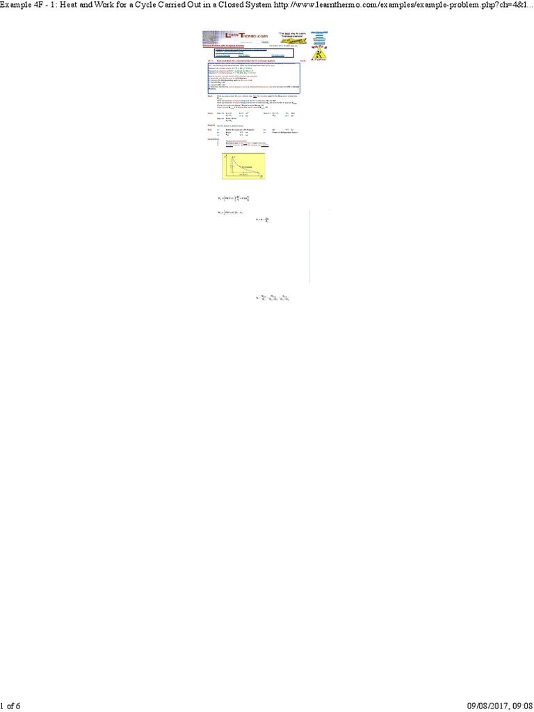 Example 4F - 1 - Heat and Work For A Cycle Carried Out in A Closed ...