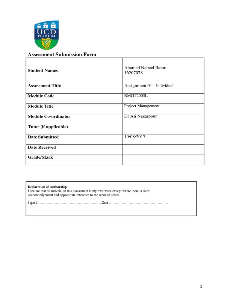 Assessment Submission Form: Student Names | PDF | Strategic Management ...