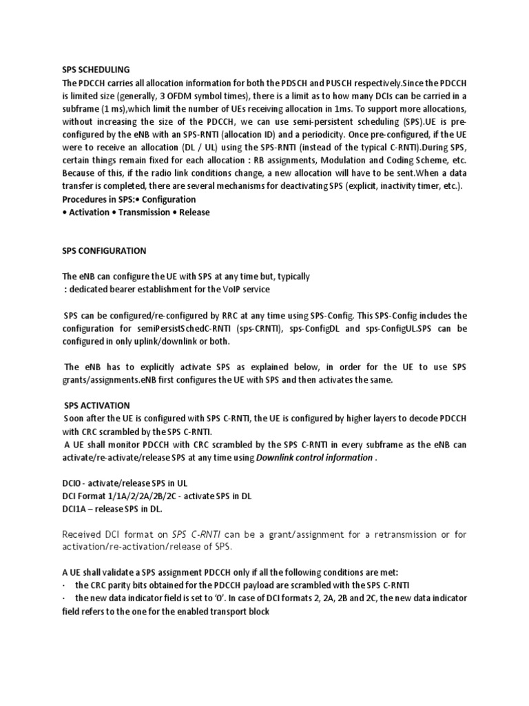 SPS SCHEDULING (AutoRecovered) | PDF | Wireless | Computer Networking