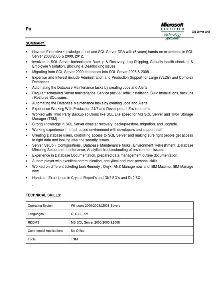 Summary | PDF | Microsoft Sql Server | Databases