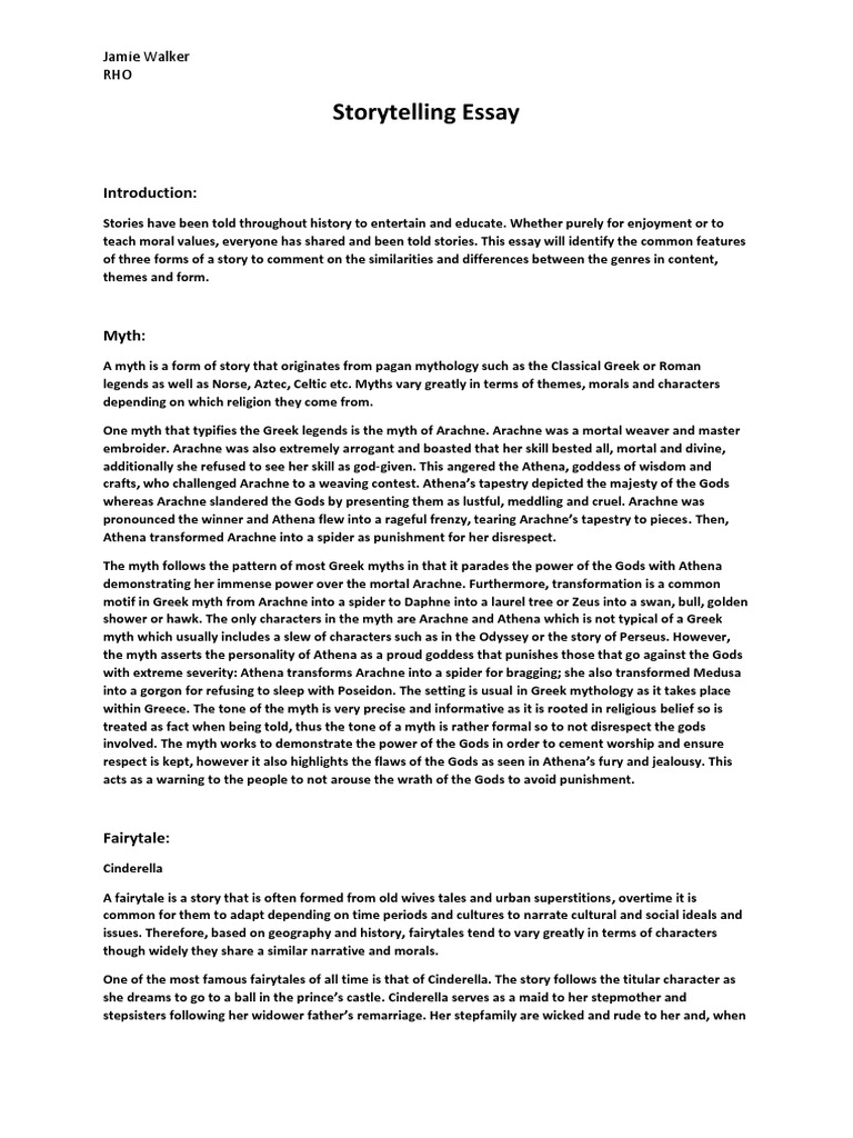 Storytelling Essay | PDF | Fairy Tales | Athena