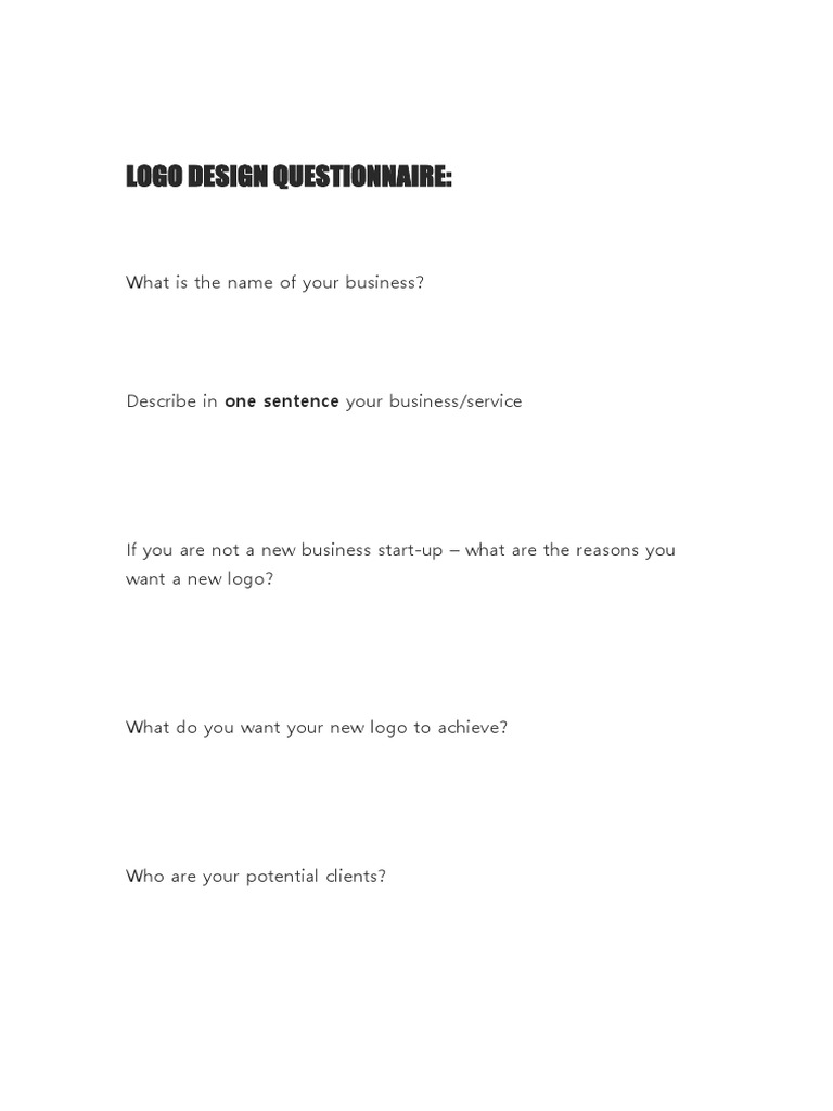 Logo-Design-Questionnaire - Creative Atlas | PDF | Business | Self ...