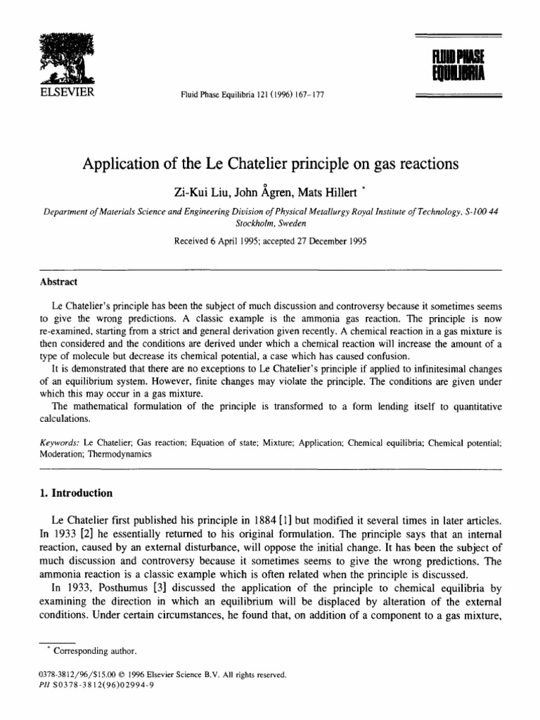 Le Chatelier | PDF | Chemical Equilibrium | Phase Rule