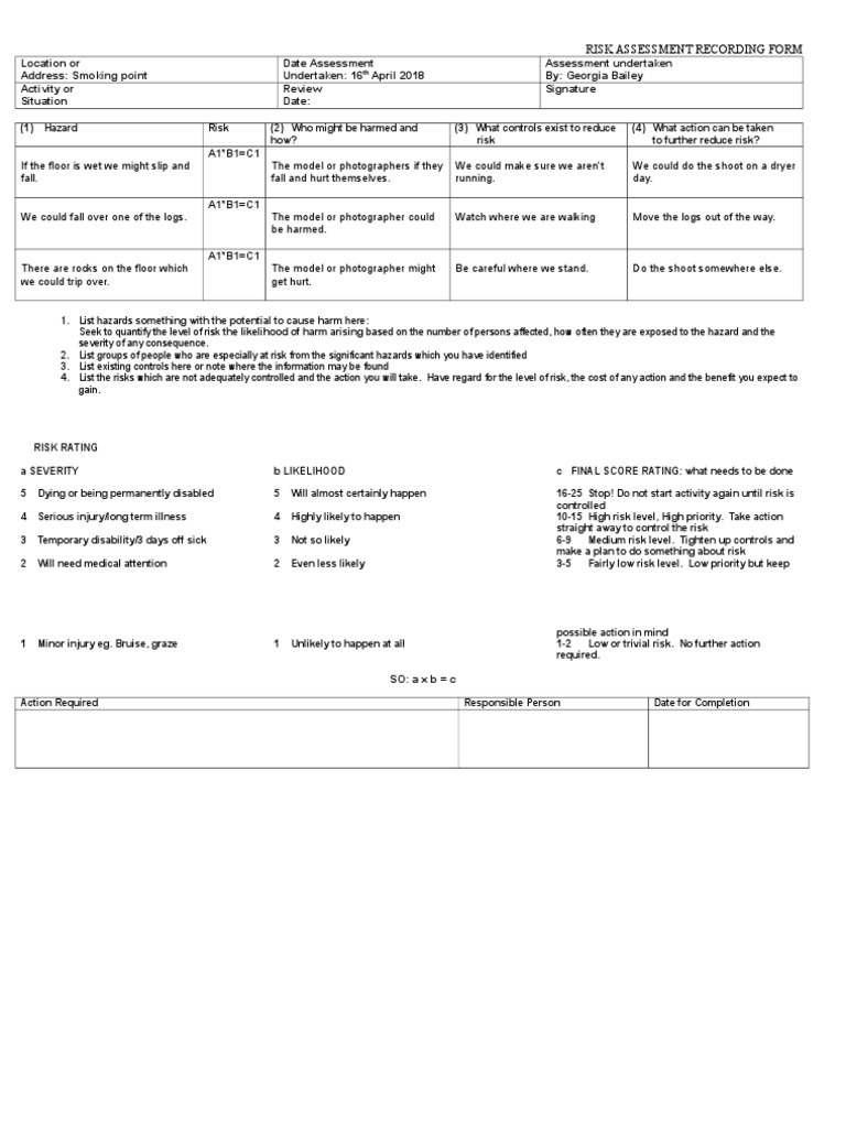 Risk Assessment Template Teen Fashion | PDF | Risk Assessment | Risk