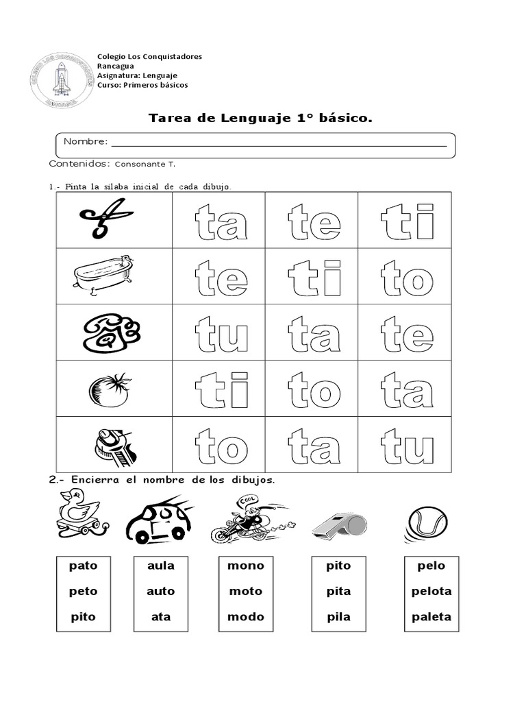 Tarea Letra T | PDF