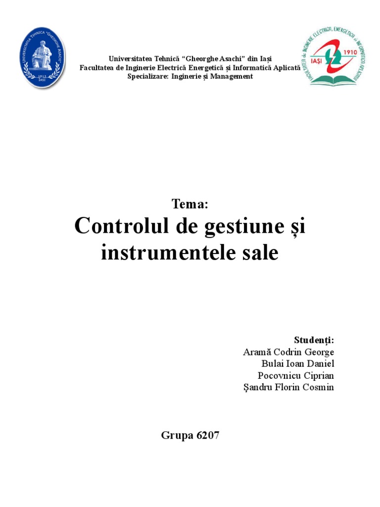 Controlul de Gestiune | PDF