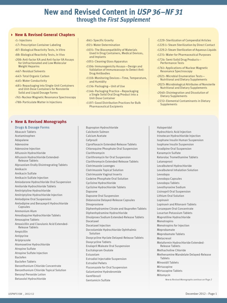 Usp 36 - NF 31 - Contenido | PDF | Sterilization (Microbiology ...