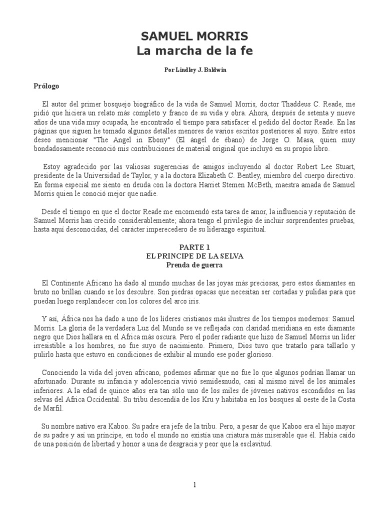 Samuel Morris - Lindley J. Baldwin | Descargar gratis PDF | espíritu ...