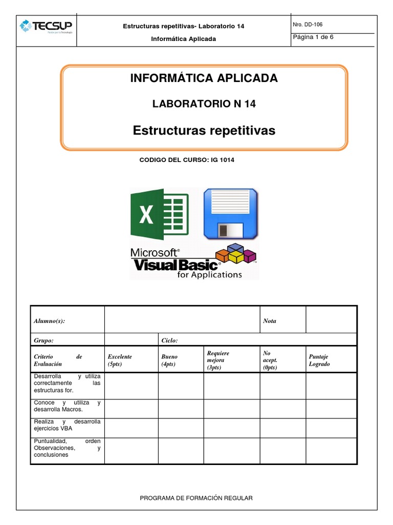Estructuras repetitivas en Visual Basic para Aplicaciones: Laboratorio sobre bucles For, For ...