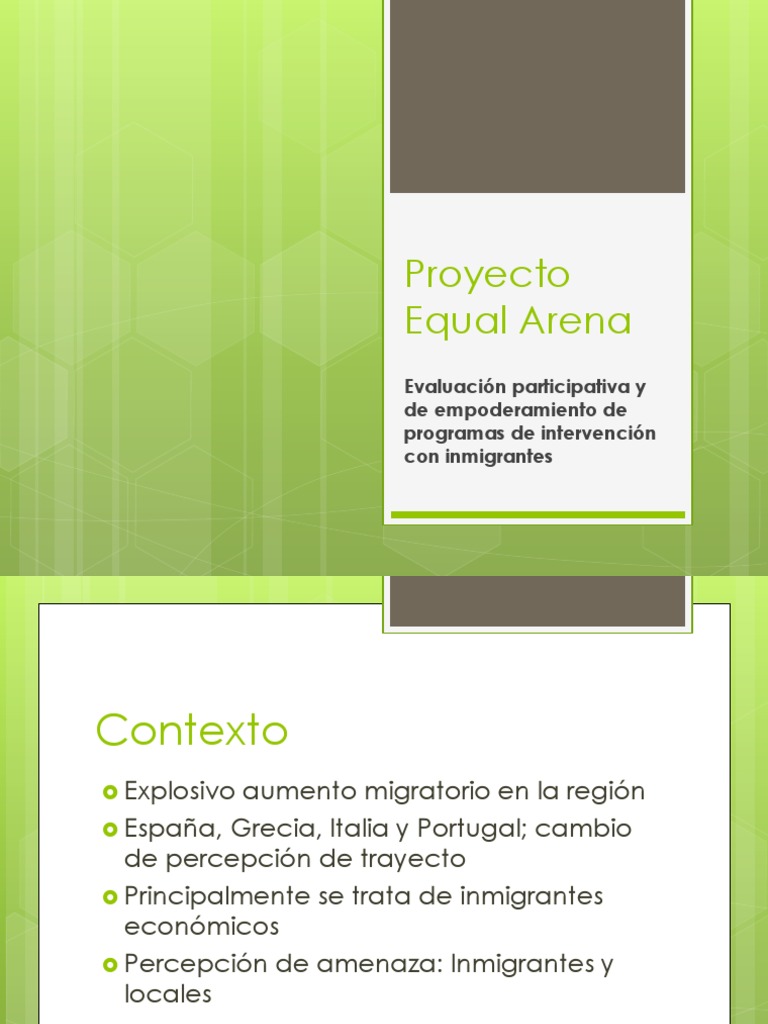 Evaluación del Proyecto Equal Arena | PDF | Exclusión social | Evaluación