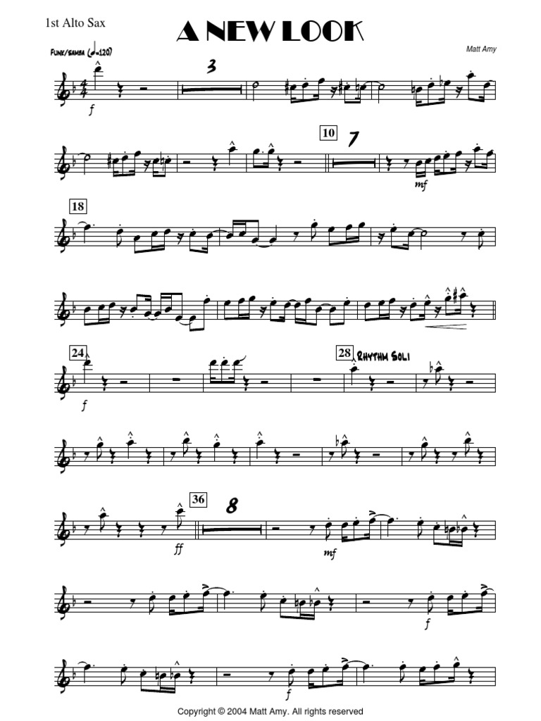 A New Look - FULL Big Band - Amy | PDF | All Rights Reserved | Music Of ...