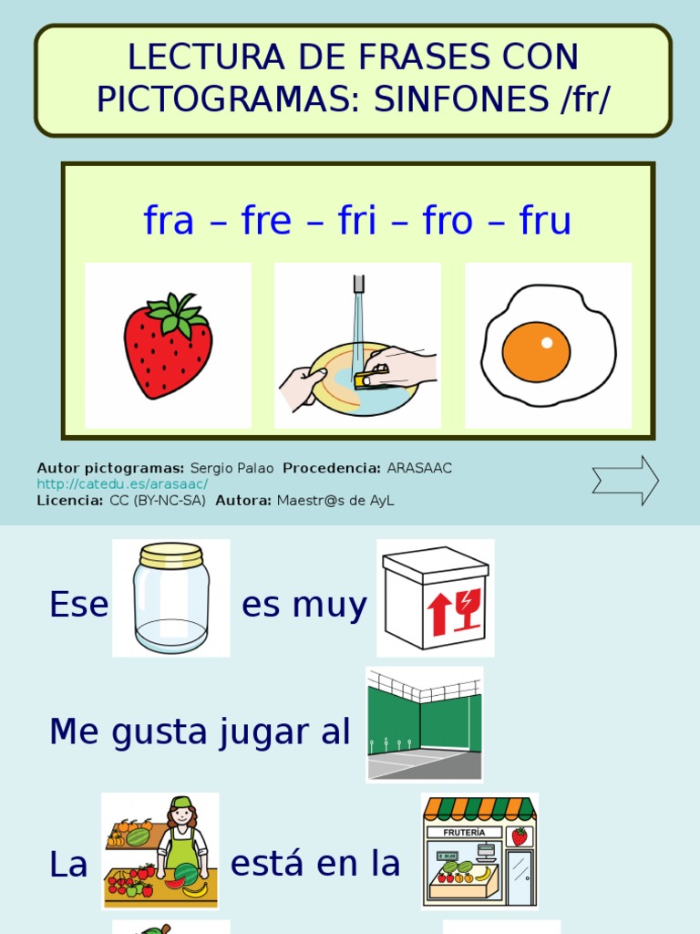 Lectura de frases con fra, fre, fri, fro, fru | PDF