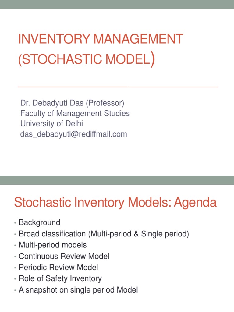 5.2 Inventory Management (Stochastic Model) | PDF | Inventory | Supply ...