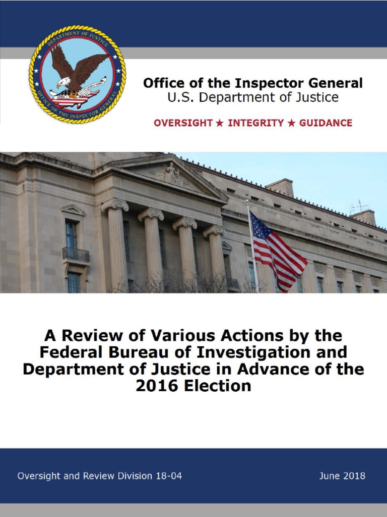IG Report On FBI and DOJ Handling of Clinton Investigation | PDF ...