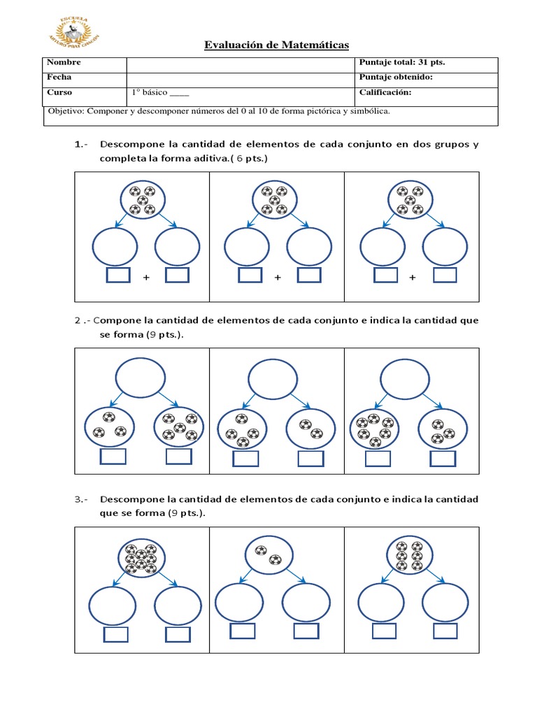 Evaluación De Composicion Y Descomposicion Aditiva 1 Pdf