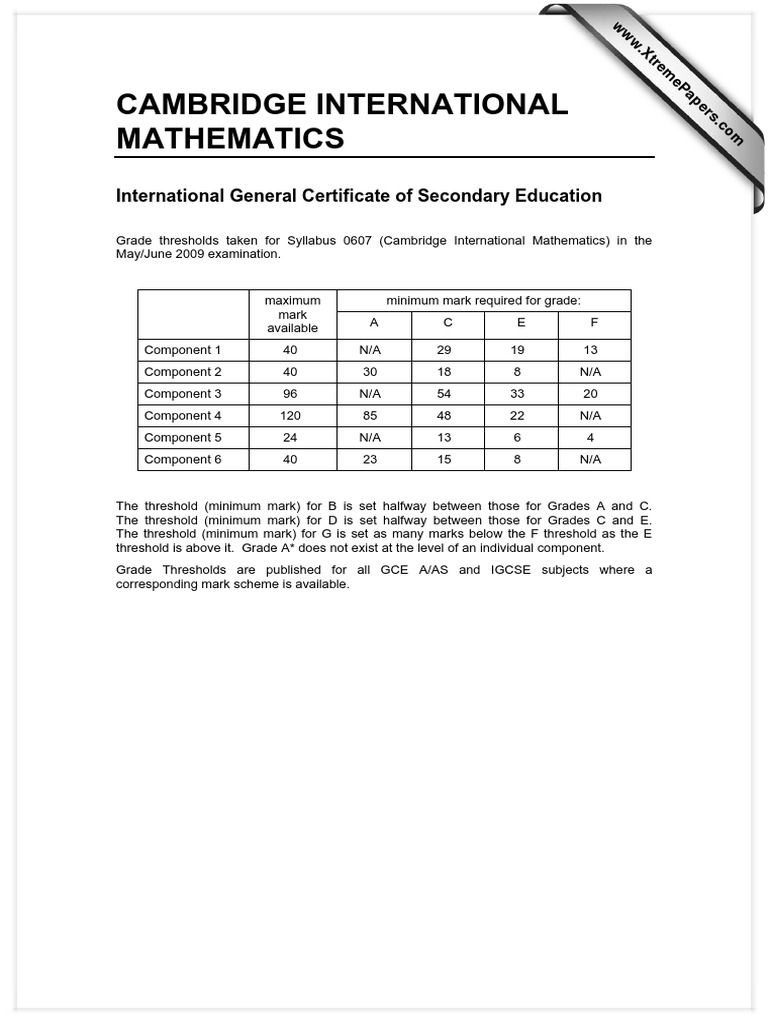 0607 s09 GT PDF | PDF | Students | Standardized Tests