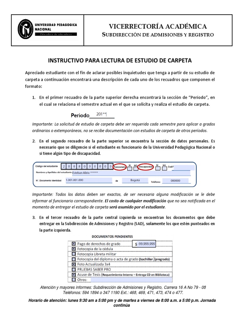 Instructivo para Lectura de Estudio de Carpeta | PDF | Crecimiento ...