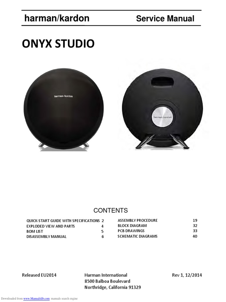 Harman Kardon Onyx Studio Manual | PDF | Woodworking | Manufactured Goods