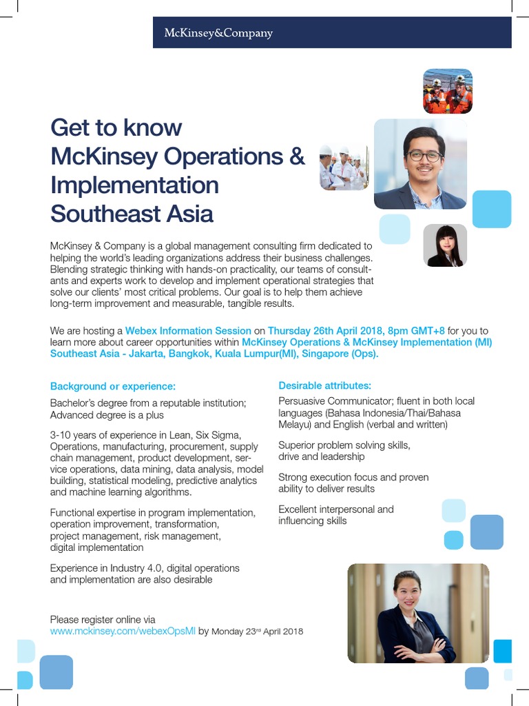 Get To Know Mckinsey Operations & Implementation Southeast Asia | PDF