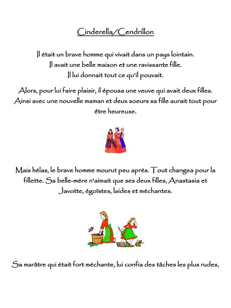 Cinderella Et La Cendrllon - Story in French | Cendrillon | Loisirs