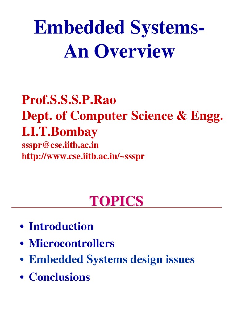 Emb Lect | PDF | Microcontroller | Embedded System Emb Lect | PDF | Microcontroller | Embedded System